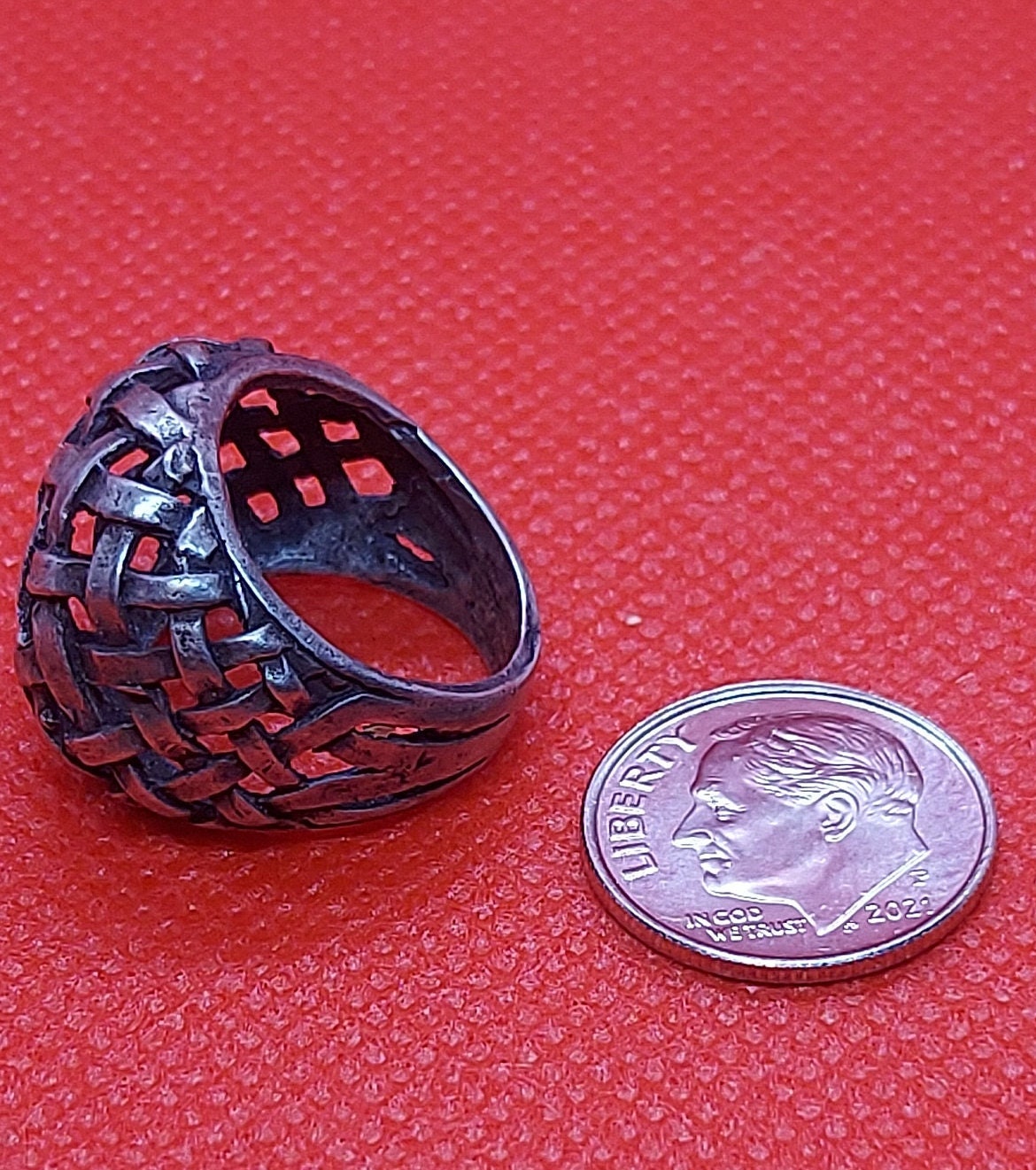 Vintage Basket Weave Pattern Ring Could Be Unmarked Sterling - Etsy