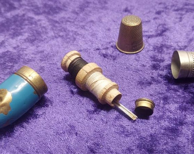 Vintage Copper or Brass Top Thimble Marked Japan, and a Thimble Sewing ...