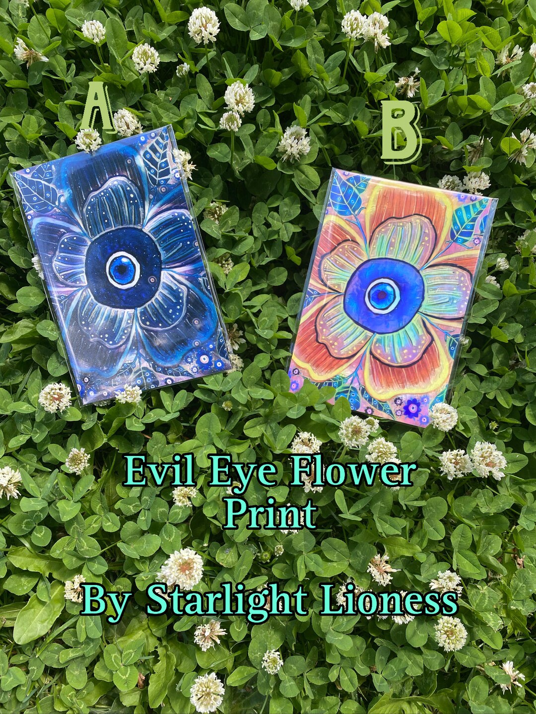 Evil Eye Flower Art Print 4x6 Witchy Spiritual Spirituality Protection ...