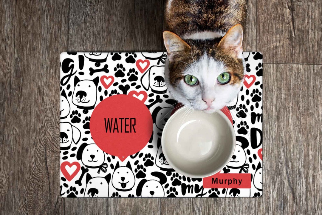 Personalized Pet Placemat, Dog Cat Pet Feeding Mat, Pet Food Feeding ...