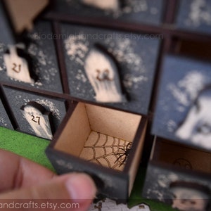 Personalized Halloween Countdown Advent Calendar Wooden Light up Zombie ...