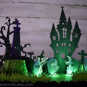 Personalized Halloween Countdown Advent Calendar Wooden Light up Zombie ...