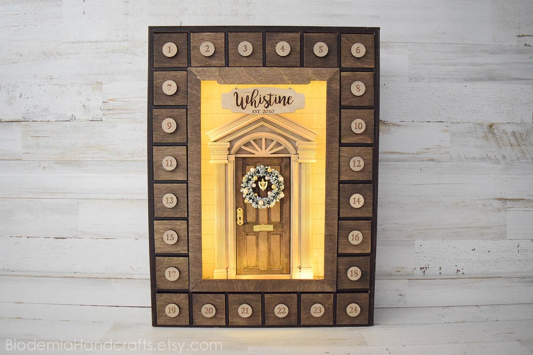 Personalized Wooden Door Advent Calendar: Rustic Christmas Countdown - Etsy