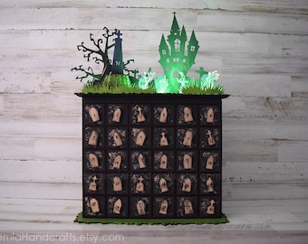 Halloween Countdown Advent Calendar Haunted House With Spinning Wheels ...