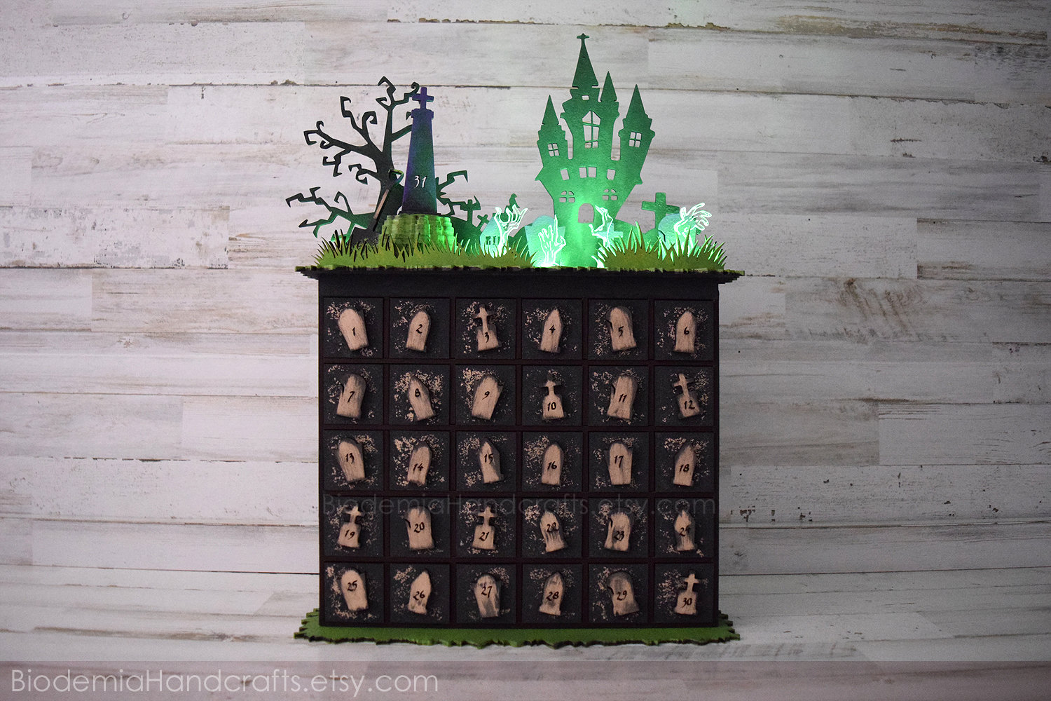 Personalized Halloween Countdown Calendar: Light-up Zombie Haunted ...