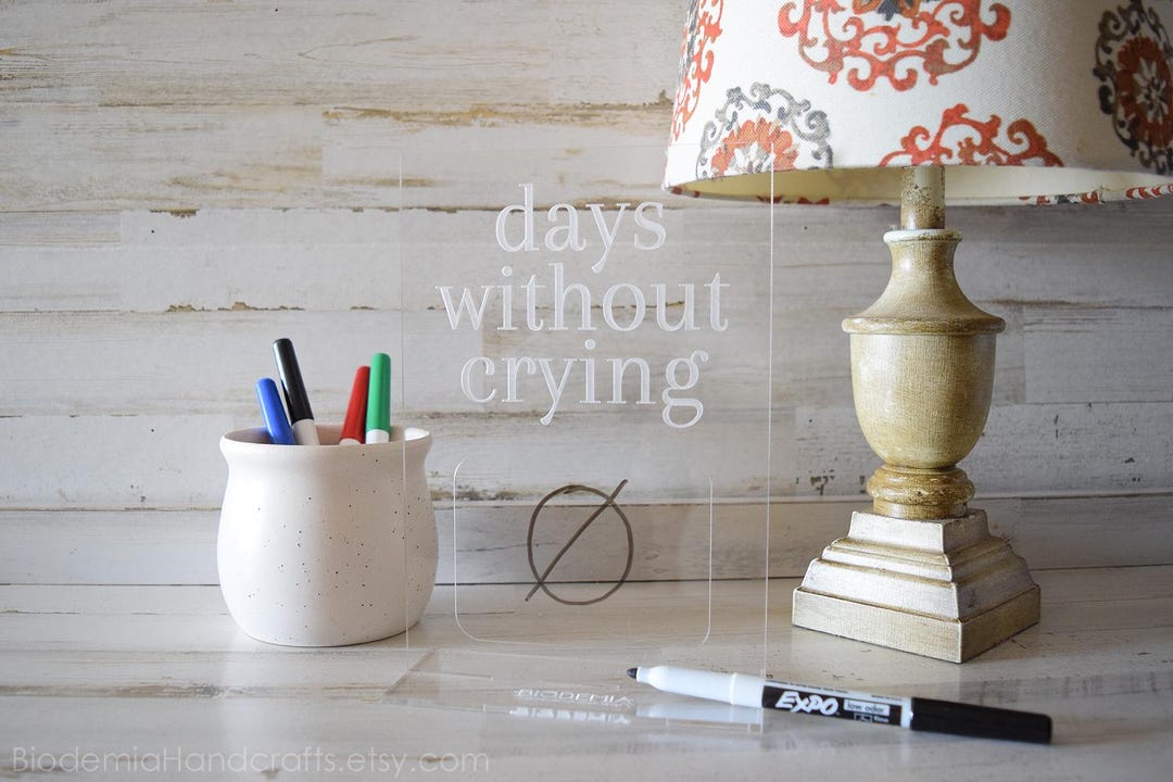 Days Without Crying & Doomscrolling Number Dry Erase Countdown Sign ...