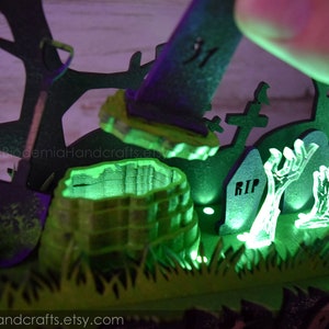 Personalized Halloween Countdown Advent Calendar Wooden Light up Zombie ...