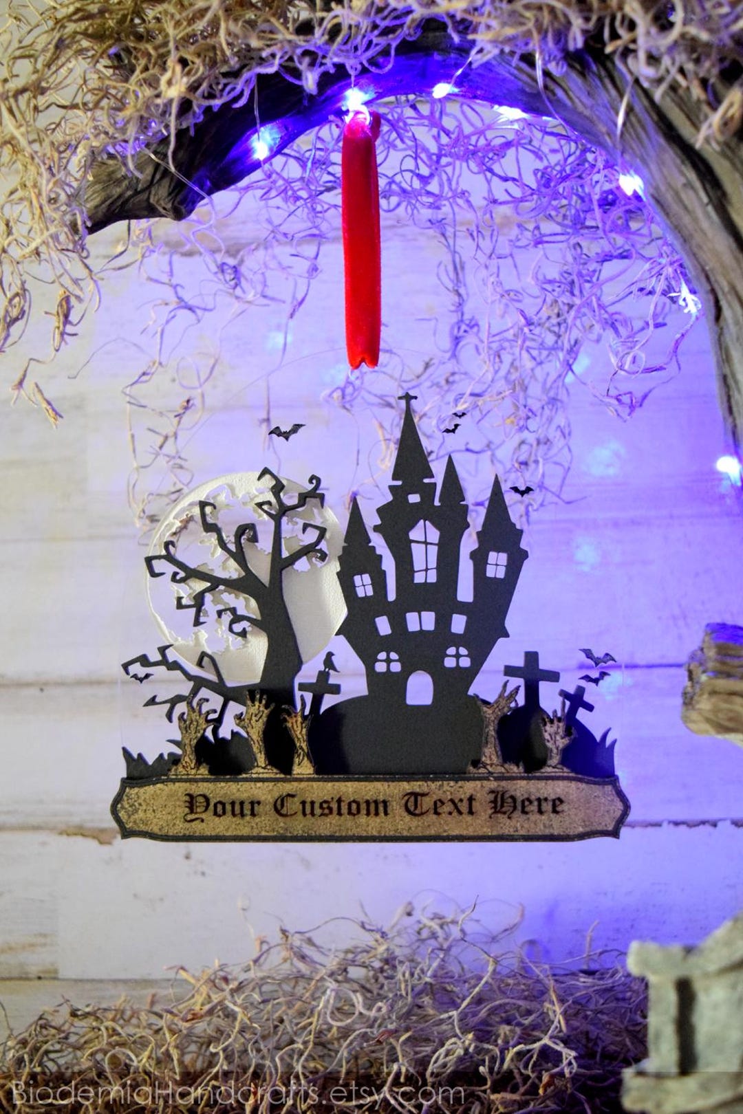 Personalized Haunted Zombie House Christmas Ornament: Spooky Haunted ...