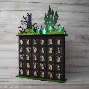 Personalized Halloween Countdown Advent Calendar Wooden Light up Zombie ...