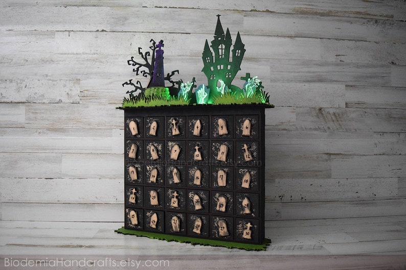 Personalized Halloween Countdown Calendar: Light-up Zombie Haunted ...