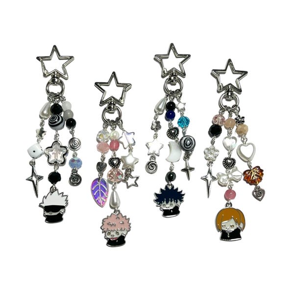 Anime Character Inspired Beaded Chain Charm Bracelet hand-made - Etsy ...