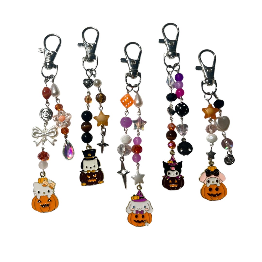 Halloween Sanrio Keychains ||| Phone Charm, Sanrio Charm, Hello Kitty ...