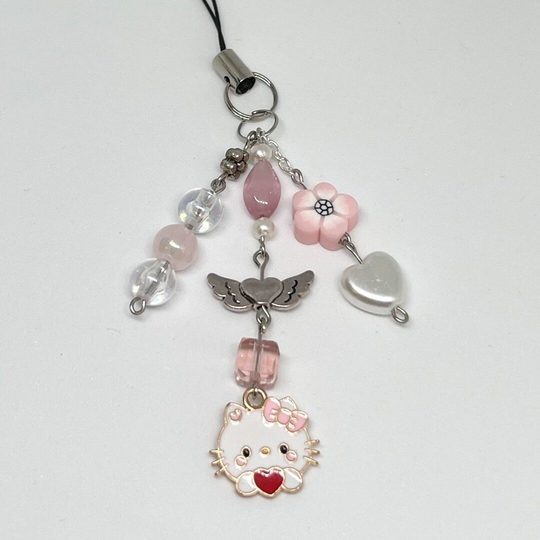 Angel Hello Kitty Charm Hello Kitty Phone Charm, Hello Kitty Keychain ...