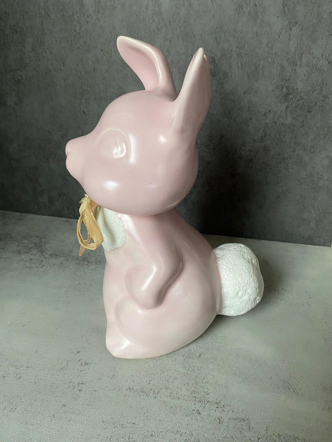 Vintage Ceramic Pink Rabbit Figurine, Cottontail Bunny Rabbit Figurine ...