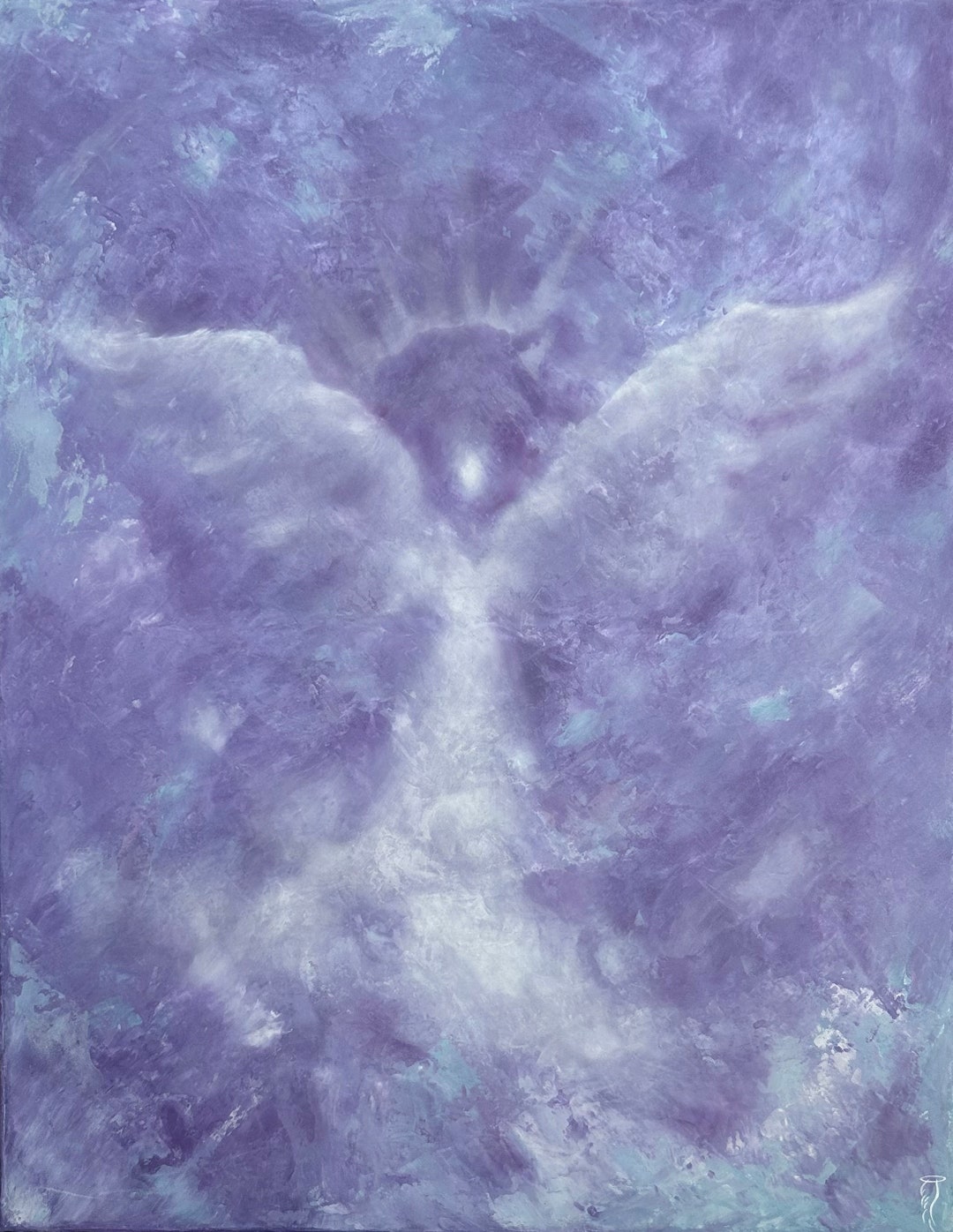 PEACE Angel Painting, Abstract Angel, Healing Angel, Spiritual ...