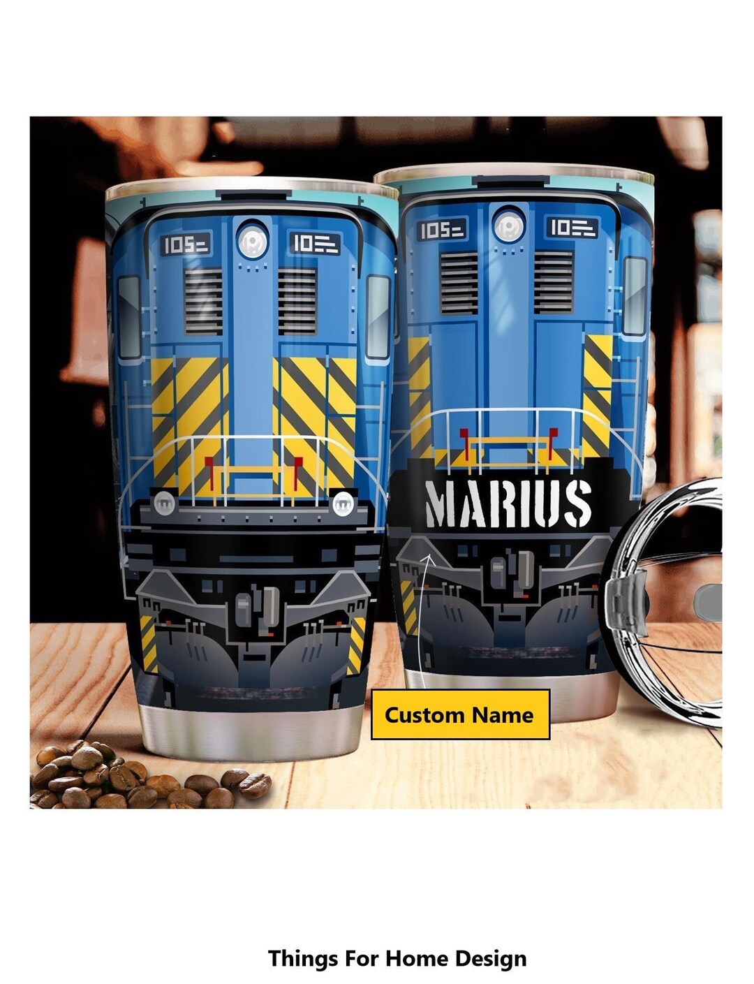 Personalized Train Tumbler, Railway Gifts, Custom Name Tumbler, Train ...