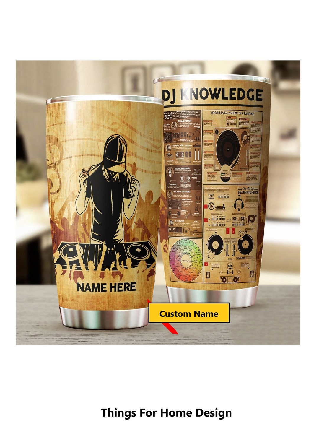 DJ Knowledge Tumbler, Dj Mix Board, Custom Name Tumbler, Gift for Dj ...