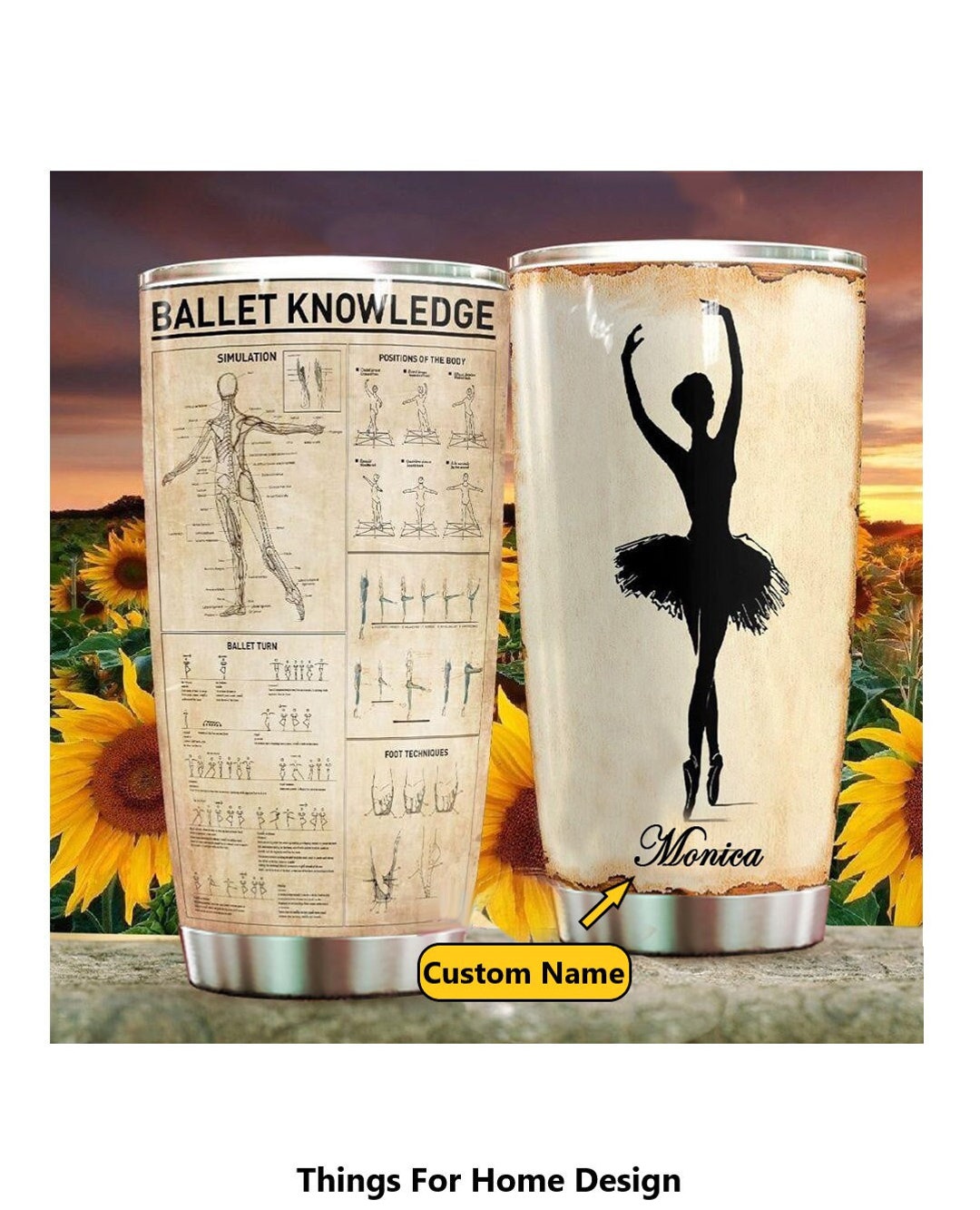 Ballet Knowledge Tumbler, Custom Name Tumbler, Ballet Gifts Girls ...
