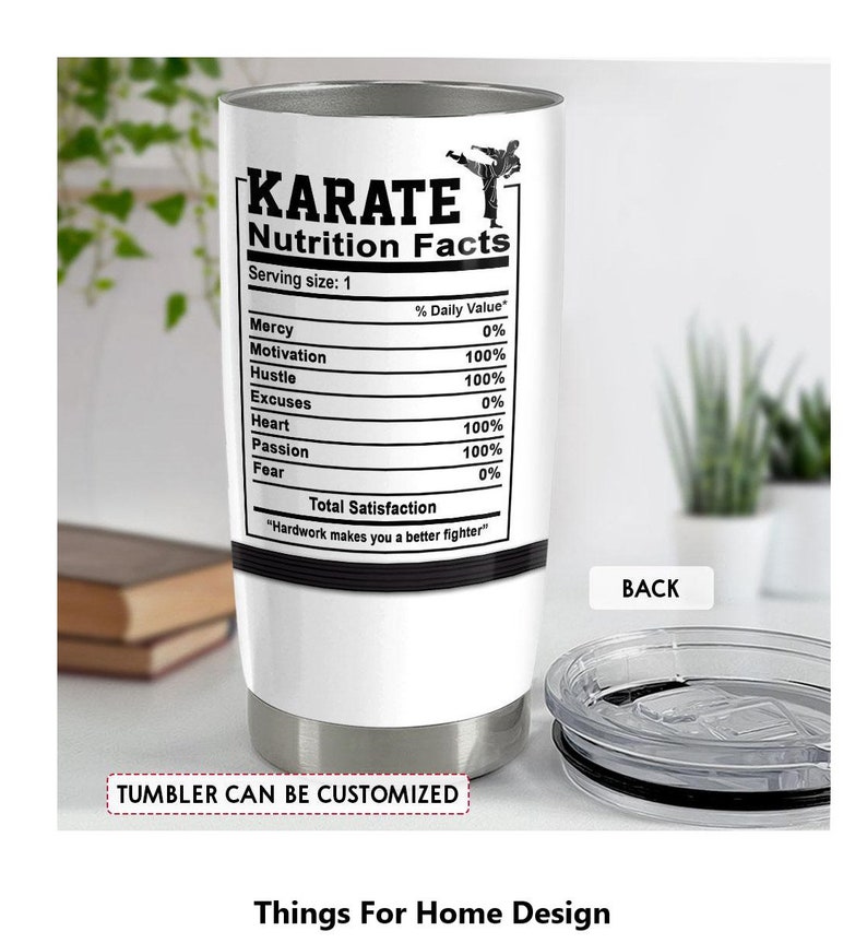 Karate Tumbler, Karate Nutrition Facts, Personalized Gift, Gifts for ...