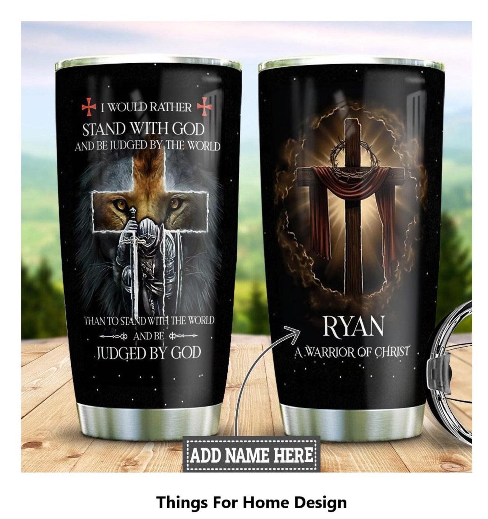 Personalized Warrior Tumbler, Faith Tumbler Stand With God, A Warrior ...