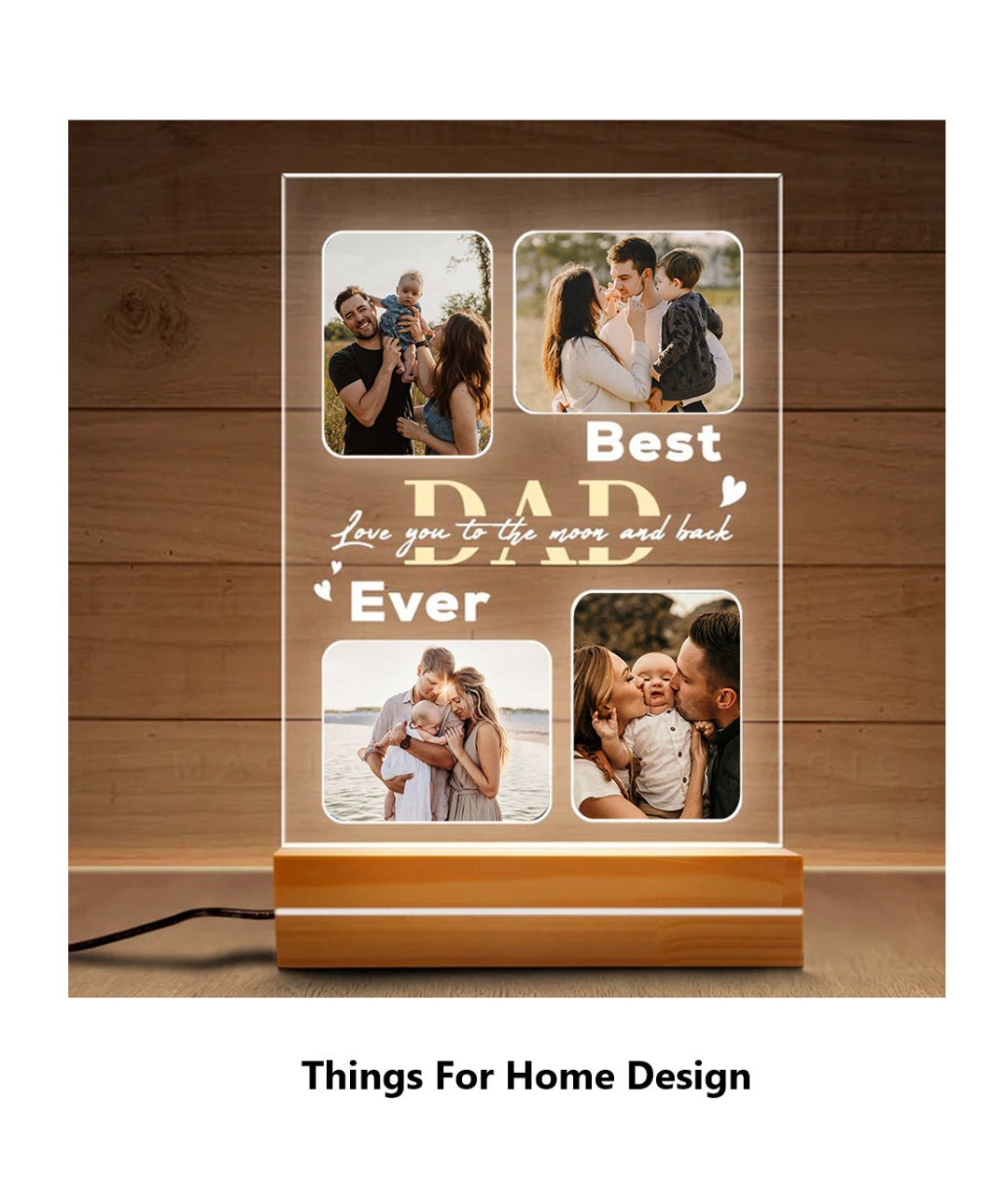 Best Dad Even Acrylic Plaque, Custom Photo Night Light, Gift for Dad ...