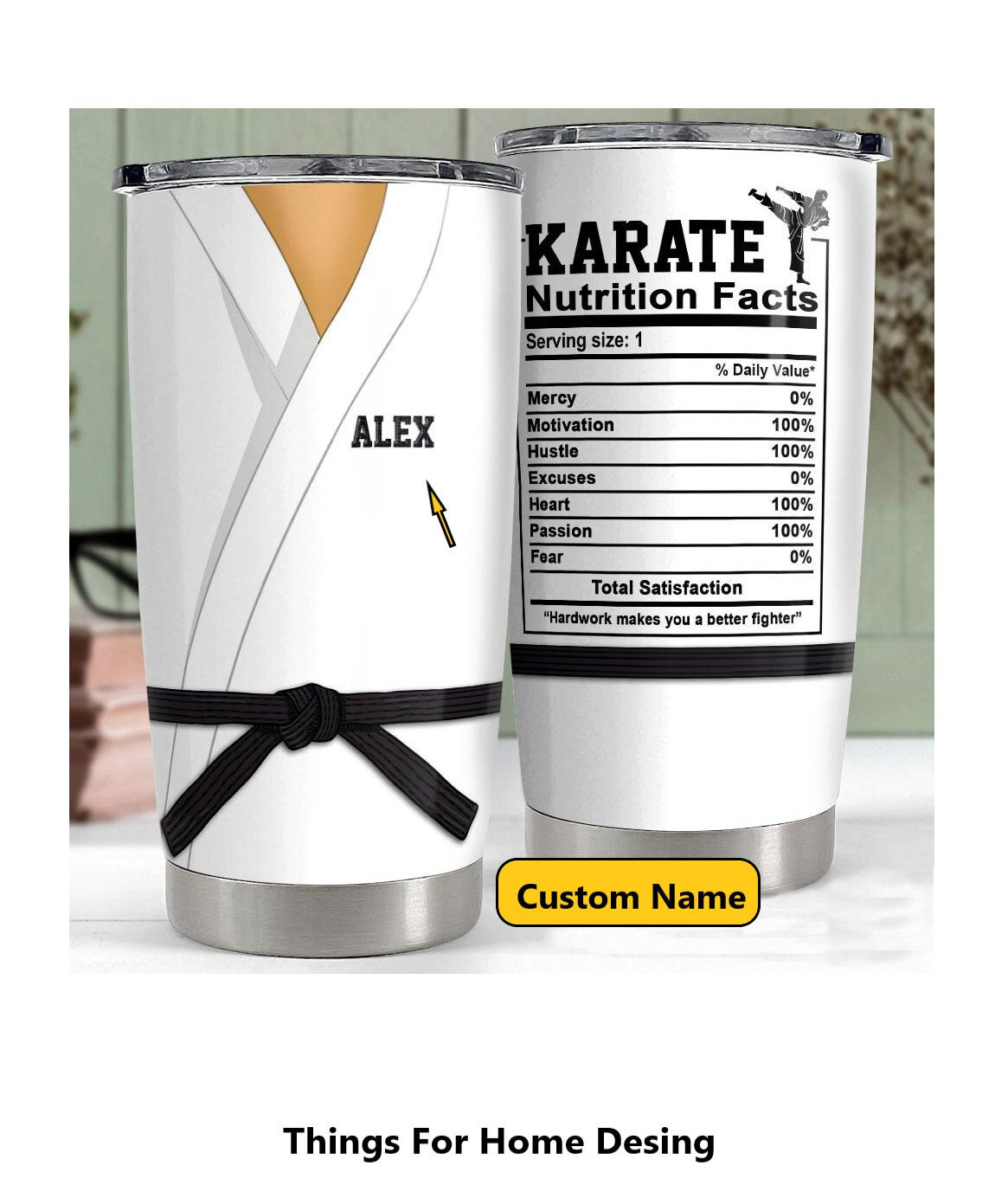 Karate Tumbler, Karate Nutrition Facts, Personalized Gift, Gifts for ...