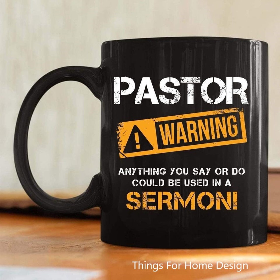 Pastor Warning Coffee Mugs, Sermon Mug, Jesus Mug, Pastor Birthday Gift ...