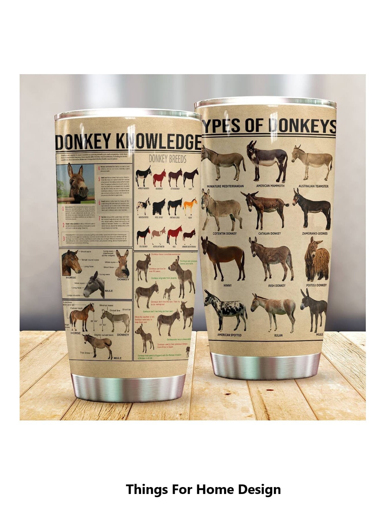 Donkey Knowledge Tumbler, Types of Donkeys, Donkey Lover Gift, Funny ...