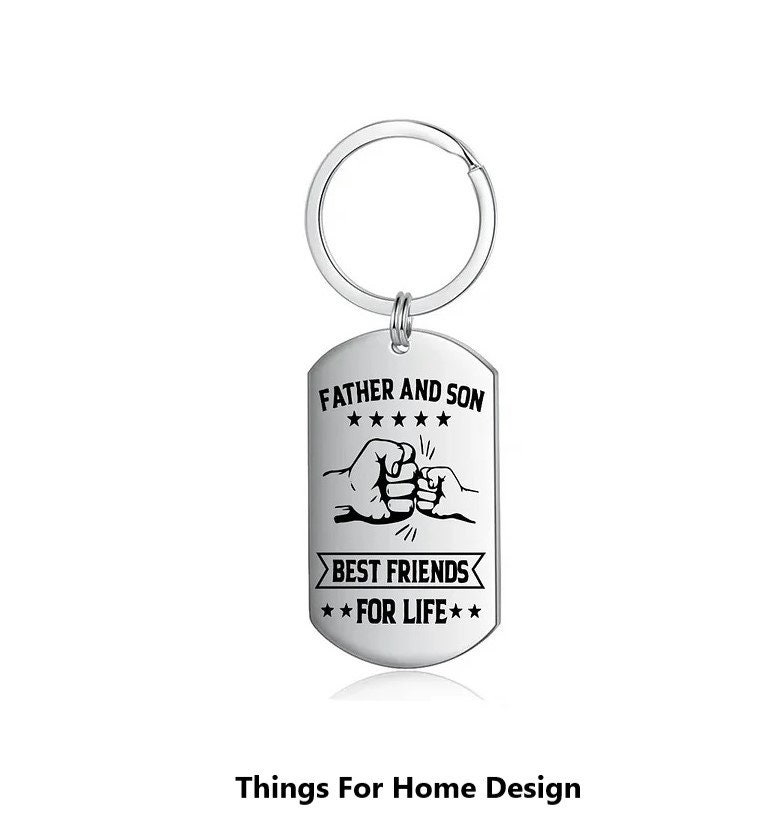 Personalized Fathers and Son Photo Keychain, Keychain Gift, Anniversary ...