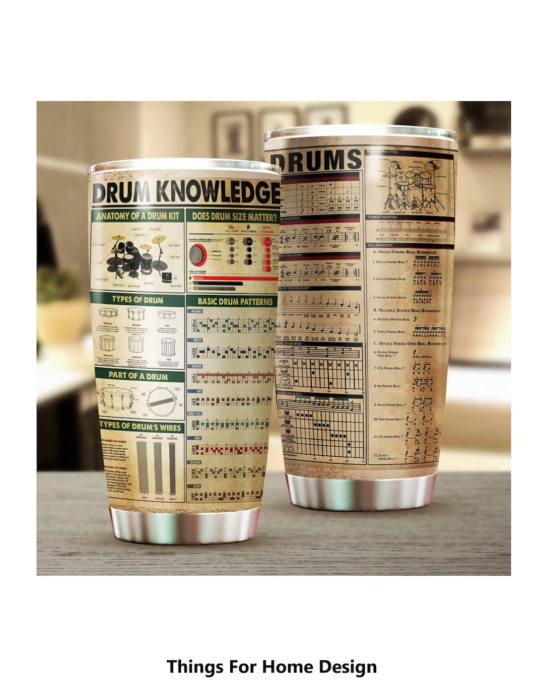 Drummer Knowledge Tumbler, Drummer Gift for Him, Drum Related Gift ...