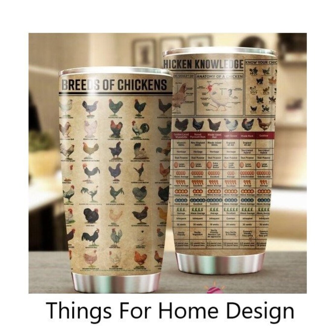 Chicken Knowledge Tumbler, Roosters Tumbler, Breeds of Chicken, Gift ...