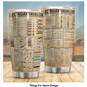 Electrician Knowledge Tumbler, Electricians Gifts, Gifts for Mechanics ...