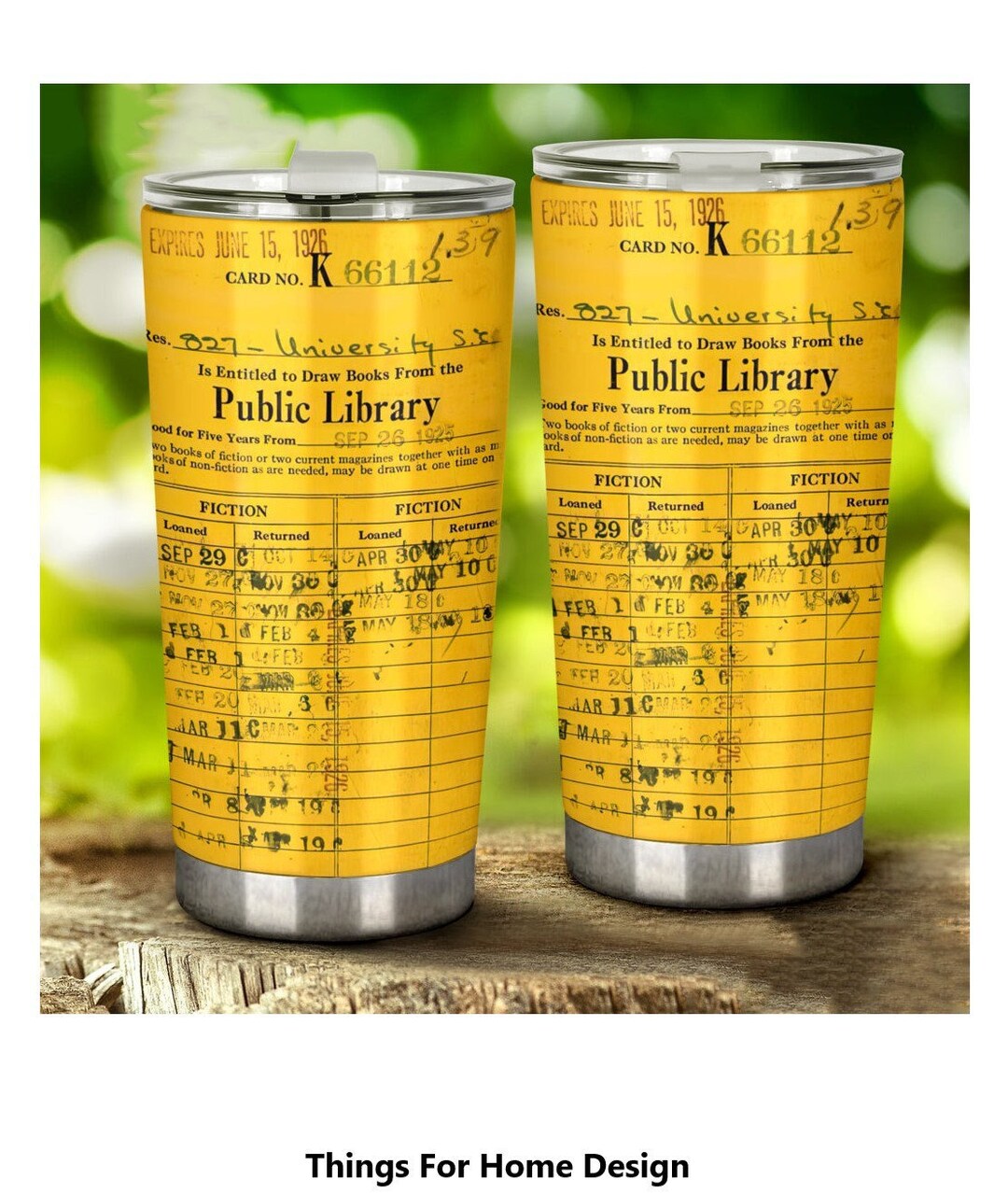 Library Card Book Tumbler, Due Date Card, Bookshelf Mug, Book Lover ...
