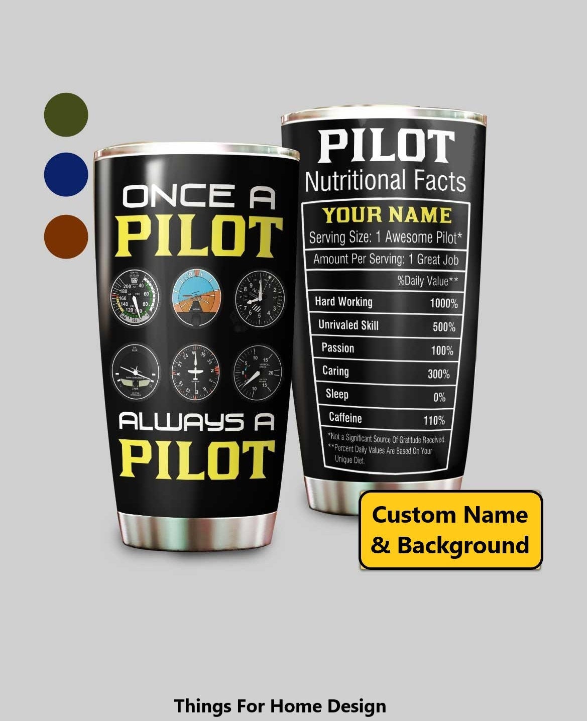 Custom Name Pilot Tumbler, Personalized Tumbler, Pilot Gifts, Once A ...