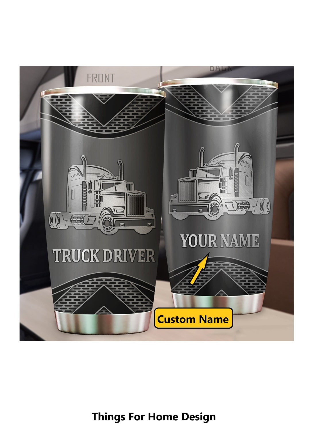 Personalized Trucker Tumbler, Truck Gift for Men, Custom Truck Tumbler ...