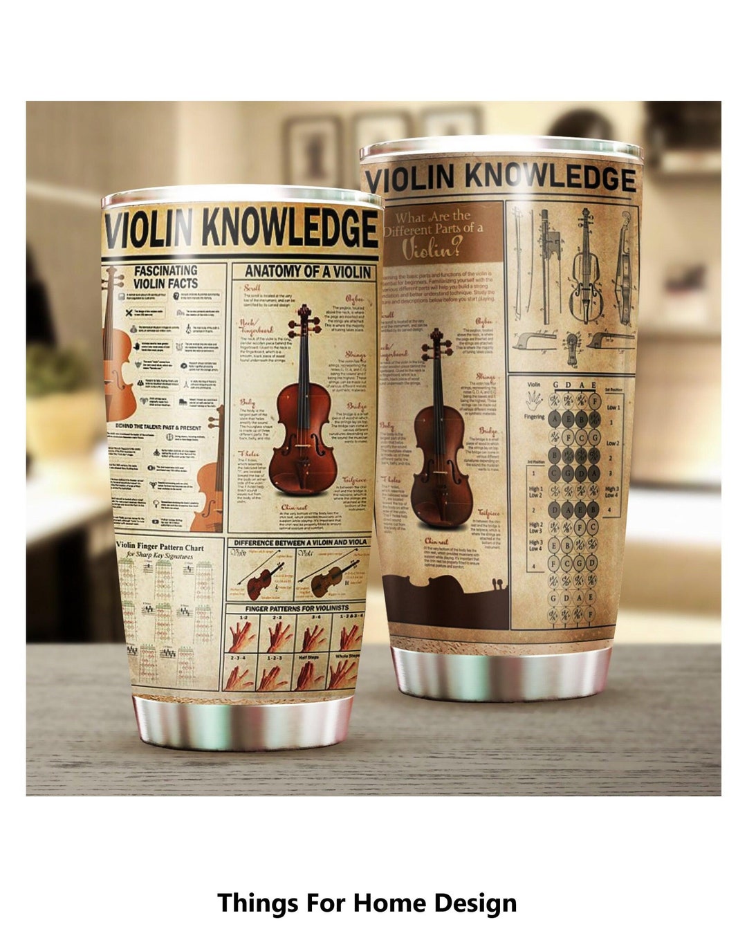 Violin Knowledge Tumbler, Gifts for Violinist, Violin Tumbler, Best ...