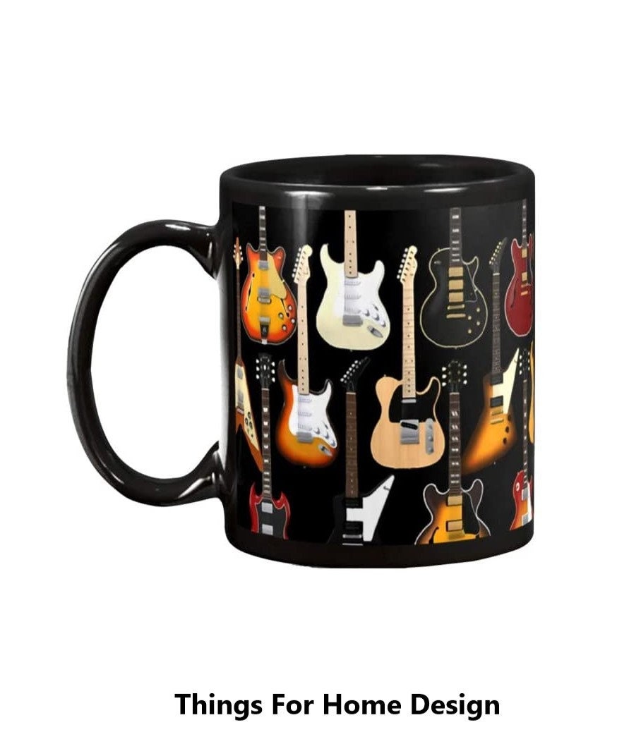 Guitar Coffee Mugs, Types of Guitar, Guitar Lovers Gift, Gifts for Men ...