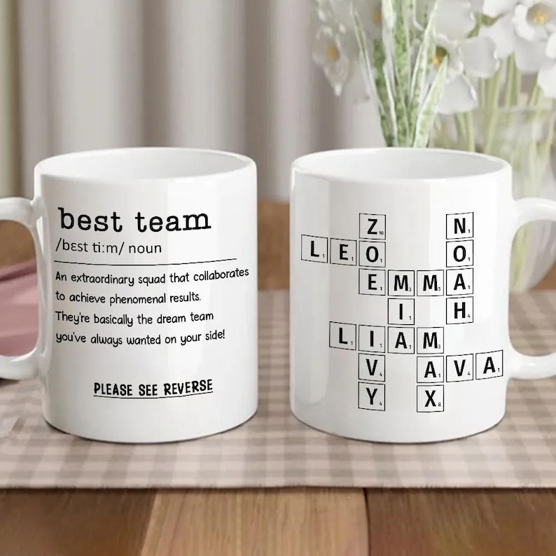 Coworker Crossword Mugs, Best Team Definition, Scrabble Team Name Cup ...
