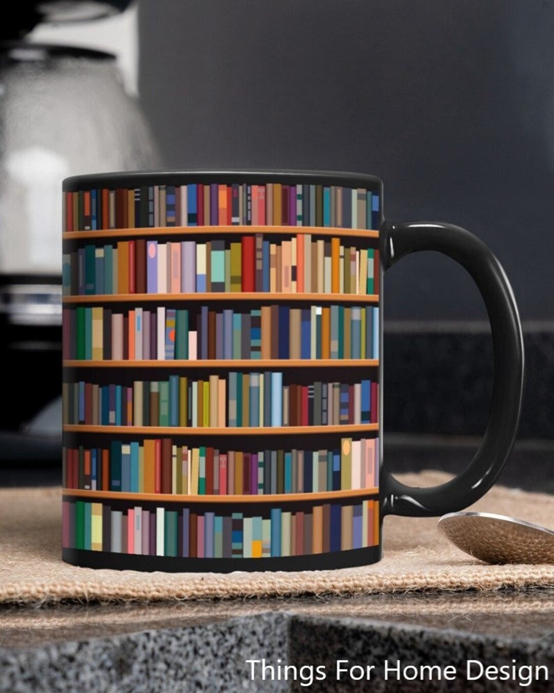 Book Coffee Mug, Book Lover Gift, Librarian Bookshelf, Library Gift ...