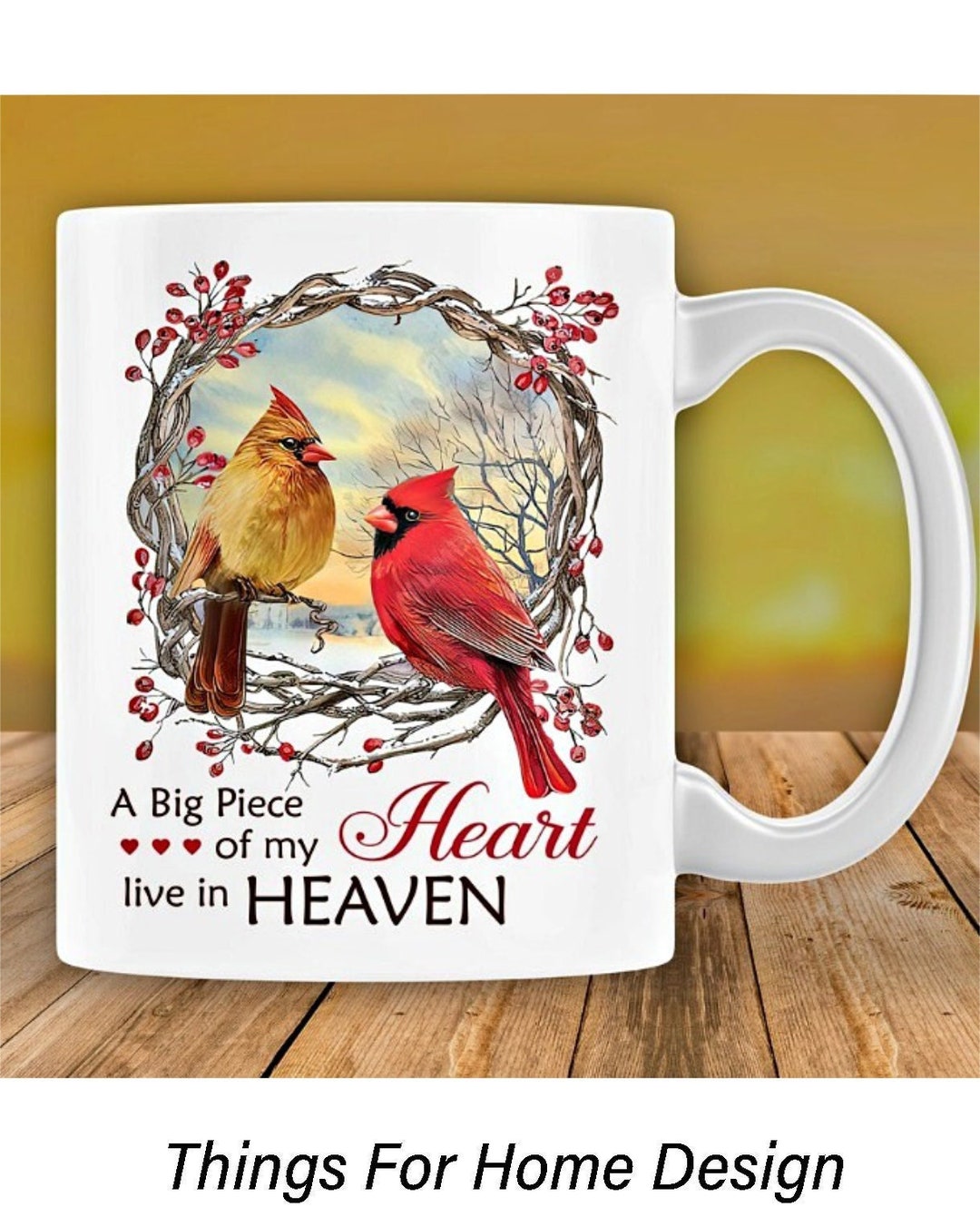 Memorial Coffee Mug, A Big Piece My Heart Live in Heaven, Christian ...