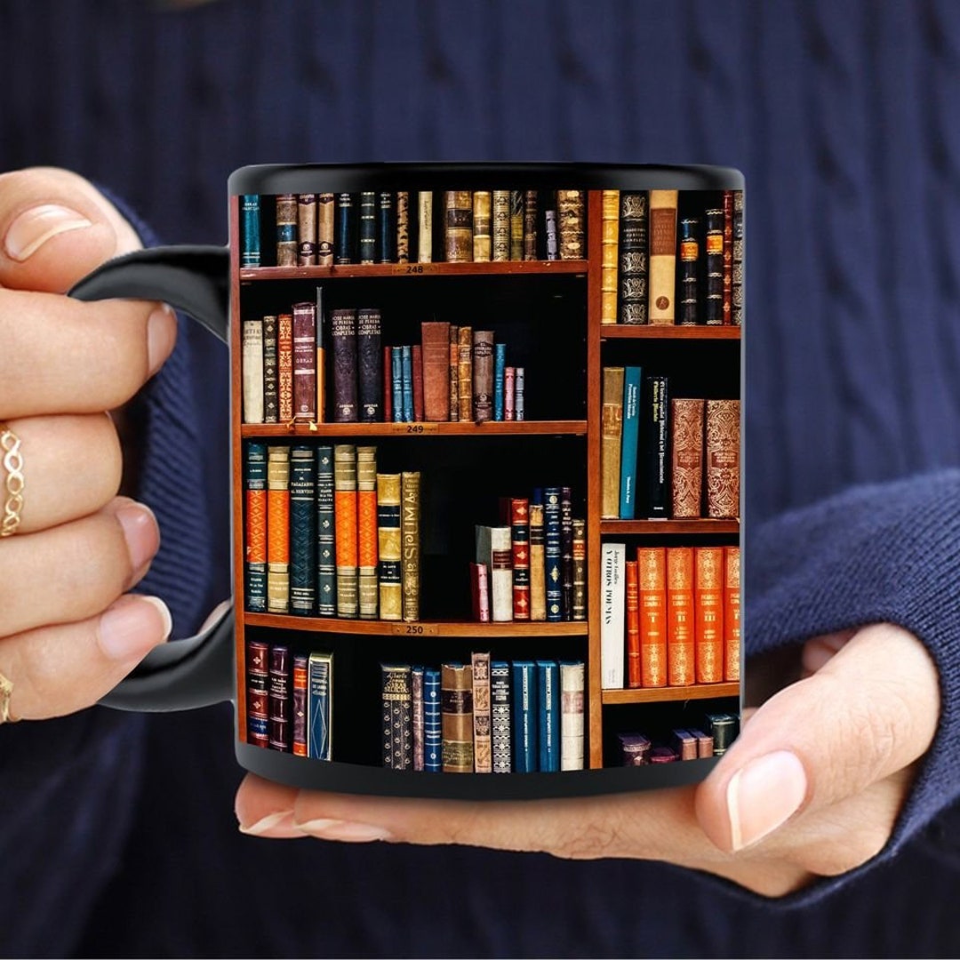 Librarian Lover Coffee Cup, Bookshelf Mug, Book Lovers Mugs, Librarian ...