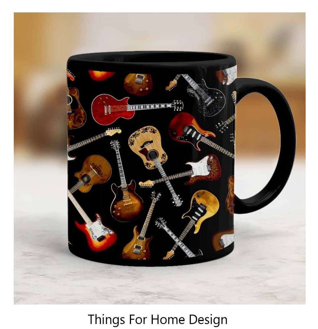 Guitar Coffee Mug, Guitar Lovers Gift, Gifts for Men, Music Mug, Guitar ...