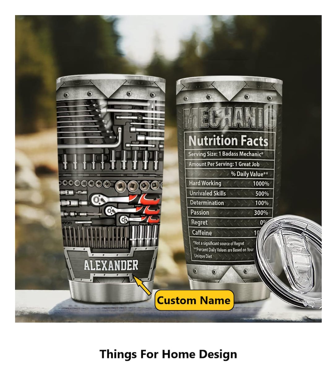 Custom Mechanic Tumbler, Gift for Mechanist, Mechanic Nutrition Facts ...