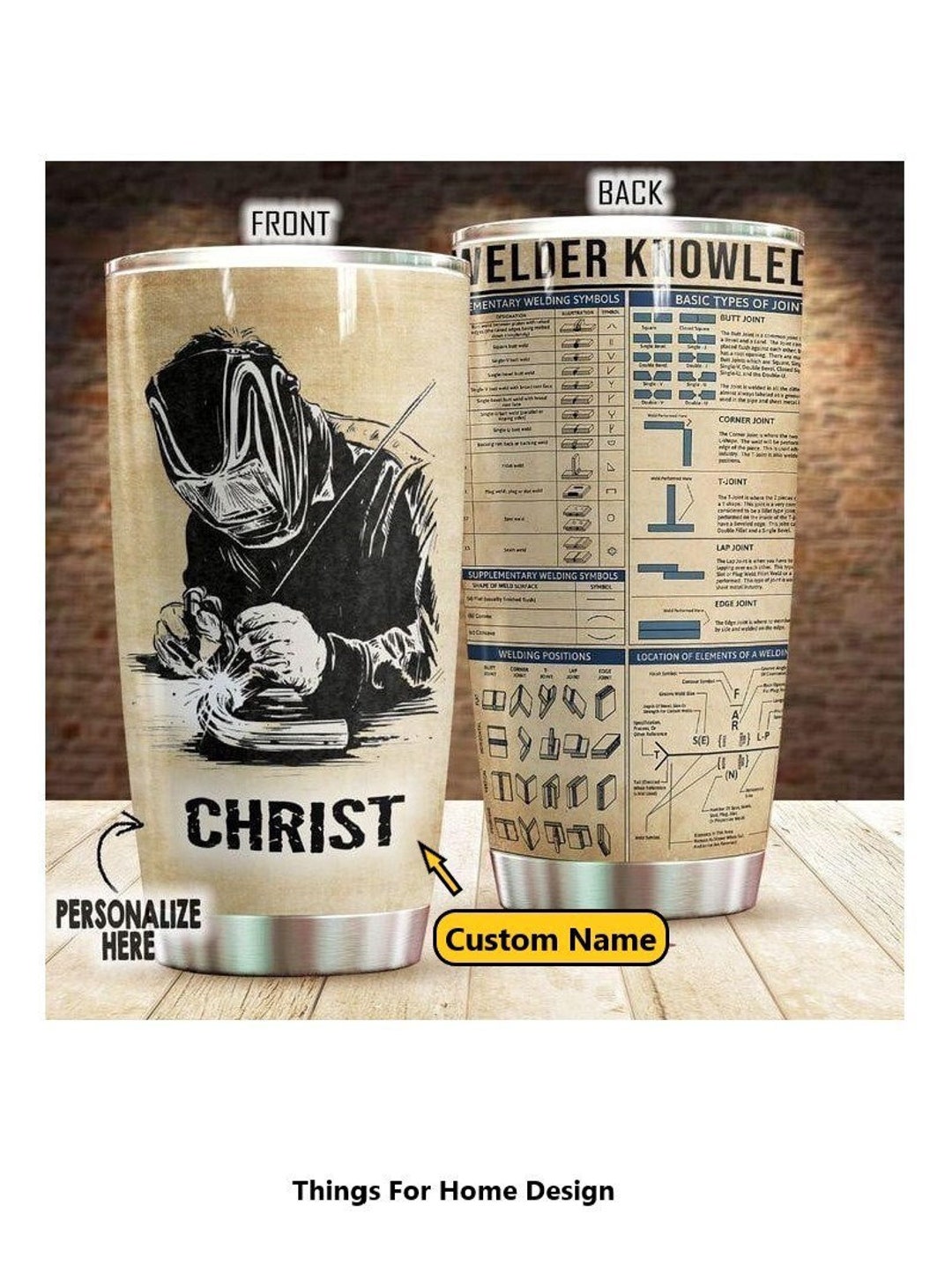 Personalized Welder Knowledge Tumbler, Gift for Welder, Torch Gift ...