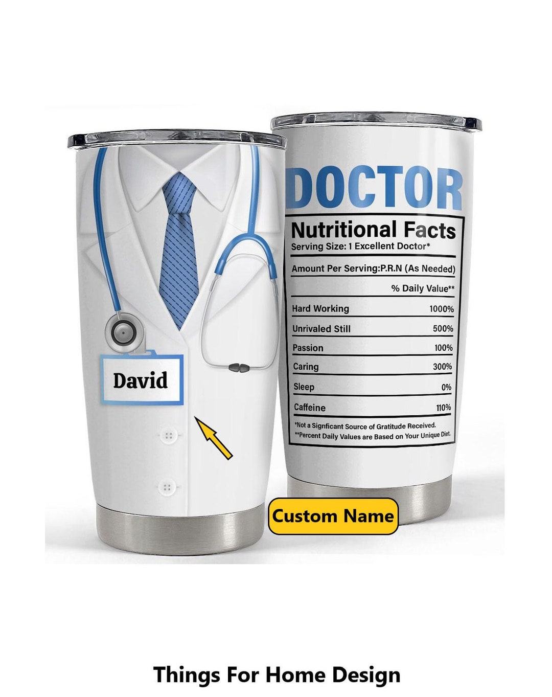 Personalized Doctor Tumbler, Doctor Nutrition Facts, DR Graduation Gift ...