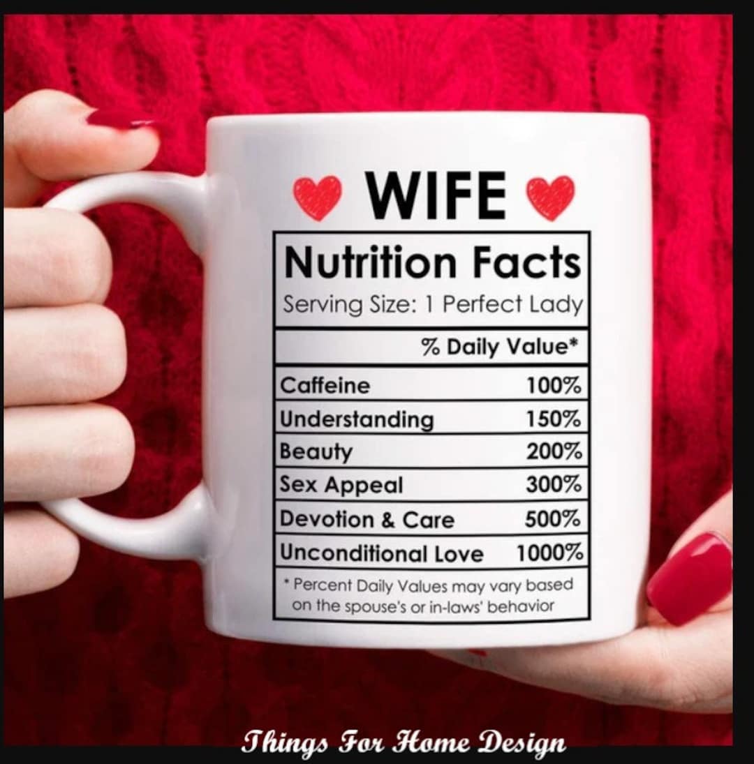 Wife Nutrition Facts Coffee Mugs, Gift From Husband, Anniversary Gift ...