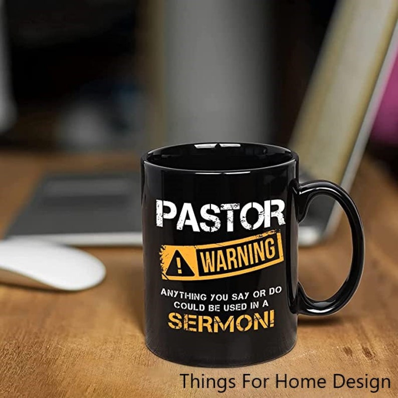 Pastor Warning Coffee Mugs, Sermon Mug, Jesus Mug, Pastor Birthday Gift ...