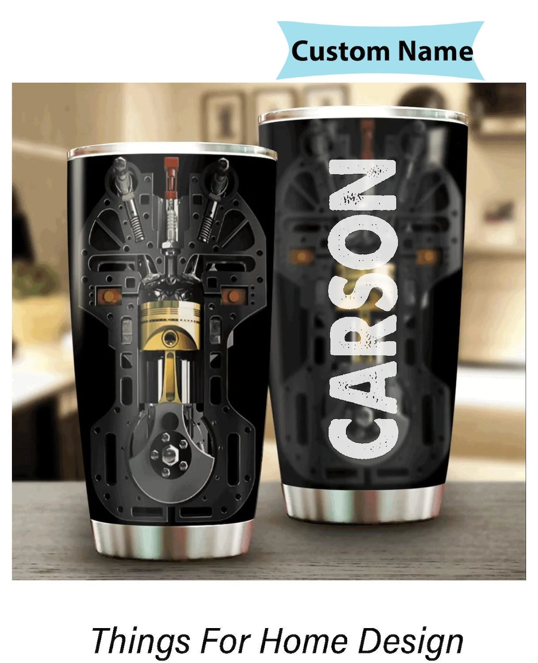 Personalized Tumbler, Engine Tumbler, Cylinder Engine, Engine Gift ...