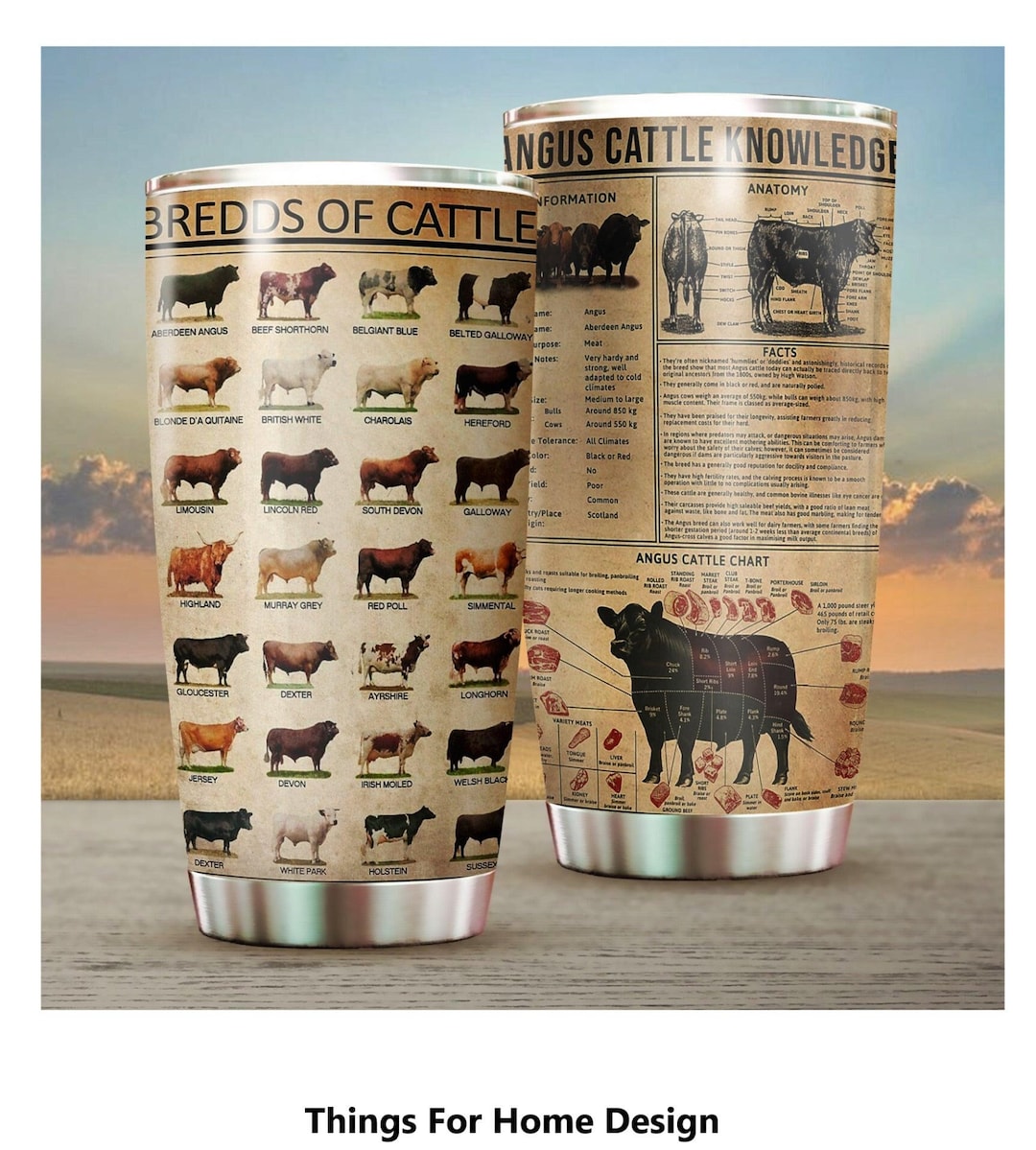 Cattle Knowledge Tumbler, Breeds of Cattle, Cow Lover Gift, Gift for ...