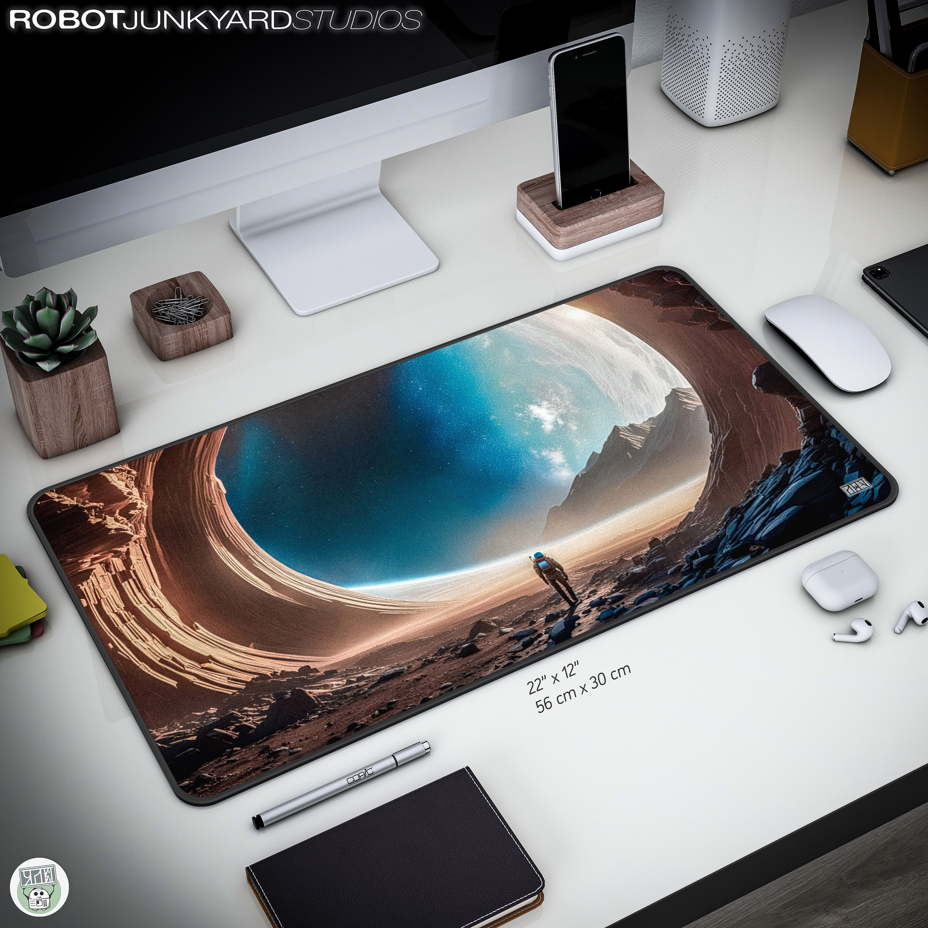 Worlds of Grok 012 Desk Mat | Retro Futuristic Sci-fi Concept Art ...